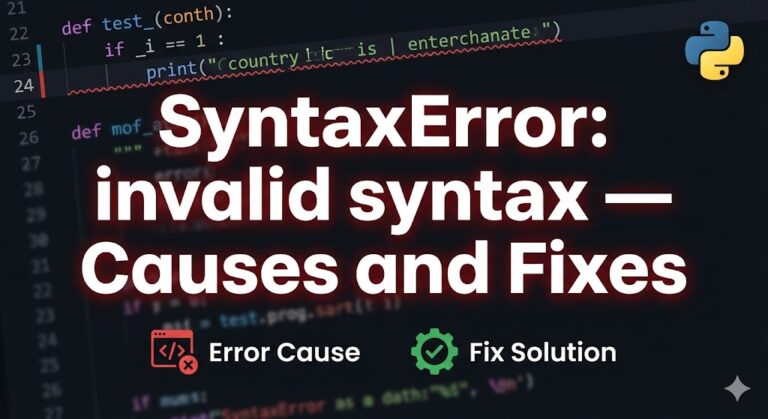 SyntaxError: invalid syntax — Causes and Fixes - Shikipon Blog